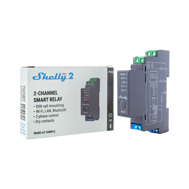 Shelly Pro 2 | Dual-Channel Smart Switch for Professional Automation ...